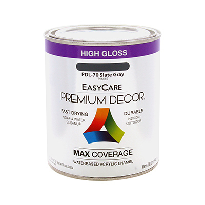 Premium Decor Slate Gray Gloss Enamel Paint, Qt. - True Value Hardware
