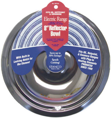Electric Range Reflector Bowl, Lock Notch, Chrome, 8 In. - True Value Hardware