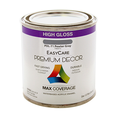 Premium Decor Pewter Gray Gloss Enamel Paint, 1/2 Pt. - True Value Hardware