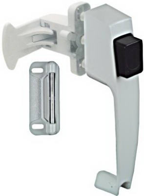 Screen & Storm Door Latch, Push-Button, White - True Value Hardware