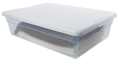 Storage Box, White Lid With See-Thru Base, 28-Qts. - True Value Hardware