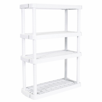 4-Shelf Shelving Unit, Adjustable, Medium Duty, White, 14 x 32 x 54.5 ...