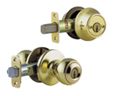 Security Polo Entry Lockset And Deadbolt Combo Pack, Brass - True Value ...