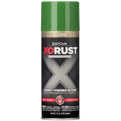 X-O Rust Anti-Rust Enamel Spray Paint & Primer, Medium Green Gloss, 12 ...