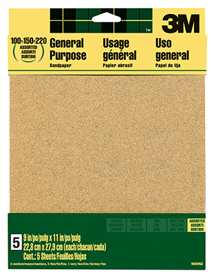 Aluminum Oxide Sandpaper, 220-Grit, 9 x 11 In., 5-Pk. - True Value Hardware