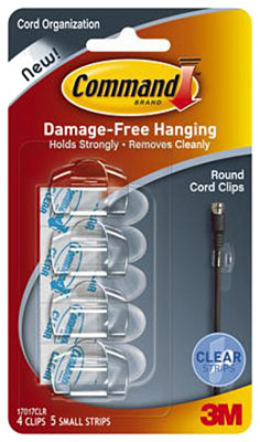 Round Cord Clips w/ Clear Adhesive Strips - True Value Hardware