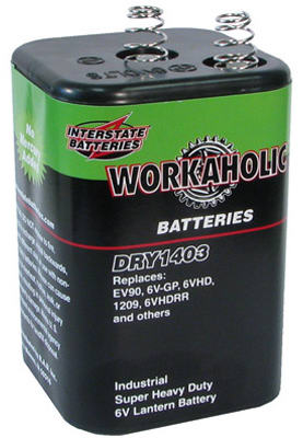 Heavy Duty Lantern Battery, Spring Top, 6-Volt - True Value Hardware