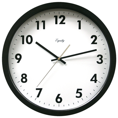 Equity Commercial Wall Clock, Black, 14-In. - True Value Hardware