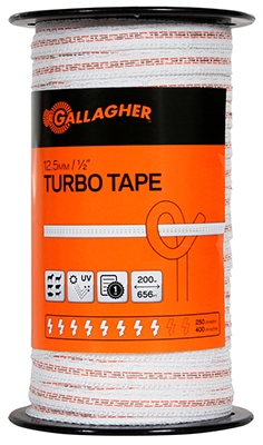 Electric Fence Turbo Tape, White, 1/2-In. x 656-Ft. - True Value Hardware