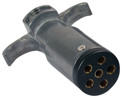 Round Pin Trailer End Connector, 6-Way - True Value Hardware