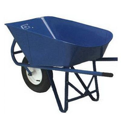 Contractor-Grade Wheelbarrow, Steel-Handles, 18-Gauge, 6-Cu. Ft. - True ...