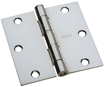Door Hinge, Interior, Square-Edge, Polished Chrome, 3 In. - True Value ...