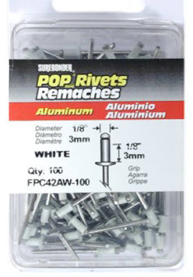 100-Pack Short White Aluminum Rivets - True Value Hardware