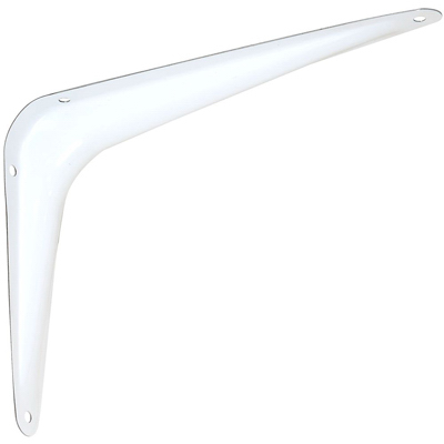 Steel Shelf Bracket, White, 6 x 8 In. - True Value Hardware