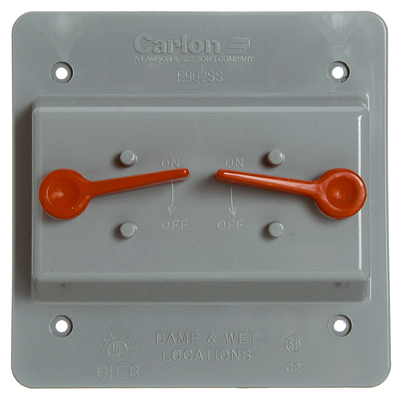 Double Toggle Switch Box Cover, PVC, 2-Gang - True Value Hardware