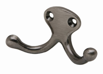 1-1/8-In. Pewter Double Clothes Hook - True Value Hardware