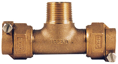 Water Service Tee, Lead Free, CTS PAK x MIP, 3/4 In. - True Value Hardware
