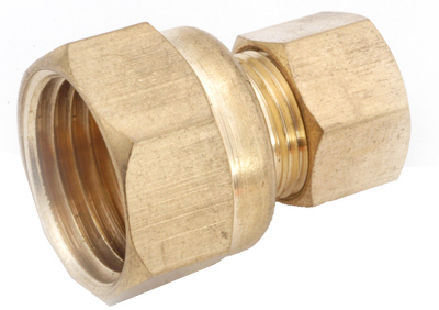 Connector, Brass, Compression, Female, 3/8 x 1/4 In. - True Value Hardware