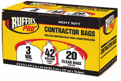 Contractor Bags, Clear, 42-Gal., 20-Pk. - True Value Hardware
