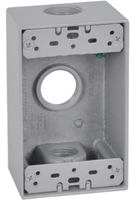 Gray Weatherproof 1-Gang Rectangular Outlet Box - True Value Hardware