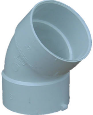 PVC Pipe Sewer And Drain 45-Degree Elbow, 4 In. - True Value Hardware