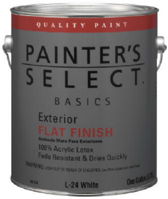Basics Exterior Latex House Paint, Flat White, 1-Gallon - True Value ...
