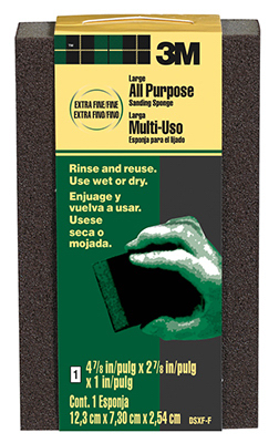 Flexible Sanding Sponge, Extra Fine/Fine, Large, 4-7/8 x 2-7/8 x 1 In ...
