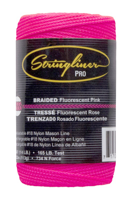 Braided Construction Line Roll, Pink, 1/4#, 250-Ft. - True Value Hardware