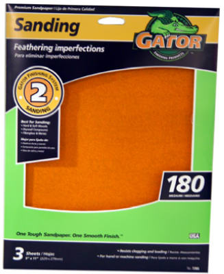 Sandpaper, 180-Grit, 9 x 11 In., 3-Ct. - True Value Hardware