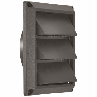 4 In. Fresh Air Intake Vent, Removable Screen, Brown Plastic - True ...