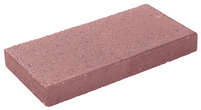 Stepping Stone, Red, Concrete, 2 x 8 x 16 In. - True Value Hardware