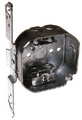 Octagon Box, TS Bracket, BX Clamps, 4 x 1.5-In. - True Value Hardware