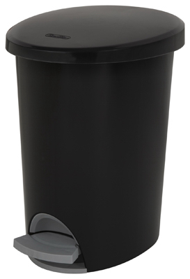 Ultra Step-On Wastebasket, Black, 2.6-Gal. - True Value Hardware