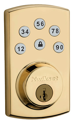 Power Keyless Entry Deadbolt, Brass - True Value Hardware