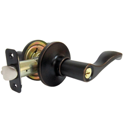 Reversible Naples Entry Lever Lockset, Aged Bronze - True Value Hardware