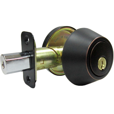 Single-Cylinder Deadbolt, Aged Bronze - True Value Hardware