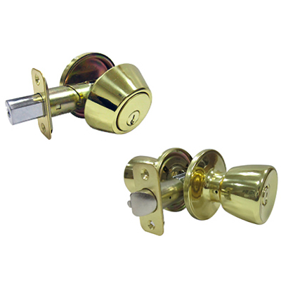 Combination Lockset, Polished Brass - True Value Hardware