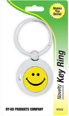 Key Chain, Smiley Face, Silver - True Value Hardware