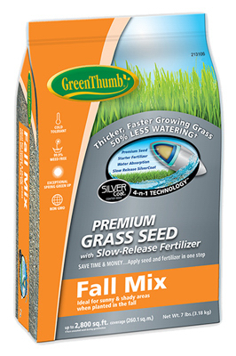 Premium Coated Fall Turfgrass Seed Mix, 7 Lbs., Covers 2,800 Sq. Ft ...