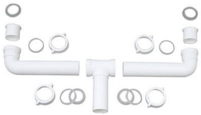 Plastic 2-Bowl Center Outlet Drain - True Value Hardware