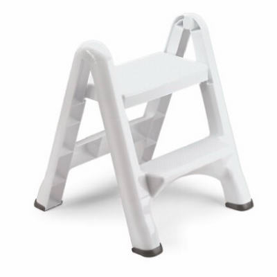 Folding 2-Step Stool, White - True Value Hardware
