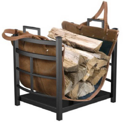 Log Bin With Synthetic Leather Log Carrier - True Value Hardware