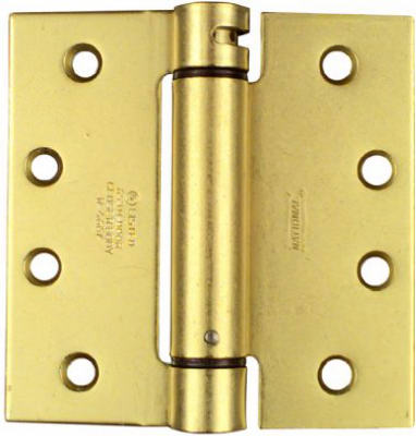 Mortise Spring Hinge, Brass, 4 x 4 In. - True Value Hardware