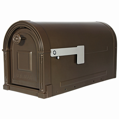 Garrison Post-Mount Mailbox, Large, Venetian Bronze Steel - True Value ...