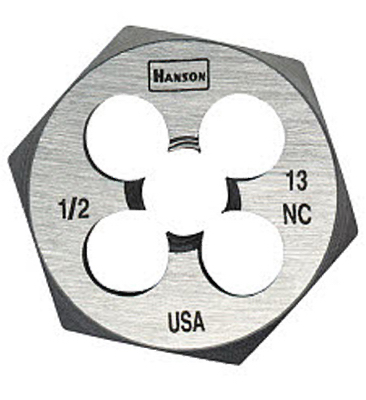 Hanson Hexagon Fractional Die, National Coarse, 1/2 In. x 13 - True ...