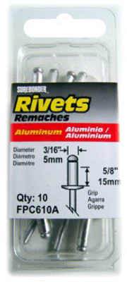 Aluminum Rivet, X-Long, 3/16-In. Dia., 10-Pk. - True Value Hardware