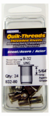 Threaded Insert, 8-32 Steel - True Value Hardware