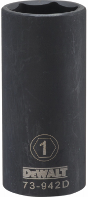 SAE Deep Impact Socket, 6-Point, Black Oxide, 1/2 In. Drive, 1 In ...