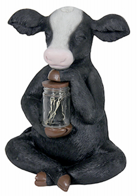 LED Solar Statue, Cow With Lighted Fireflies - True Value Hardware