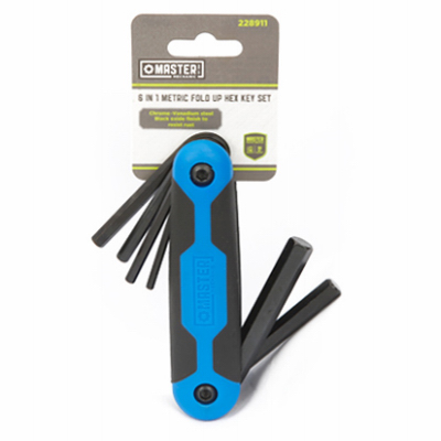 6-In-1 Metric Hex Key Set, Large, Fold-Up - True Value Hardware